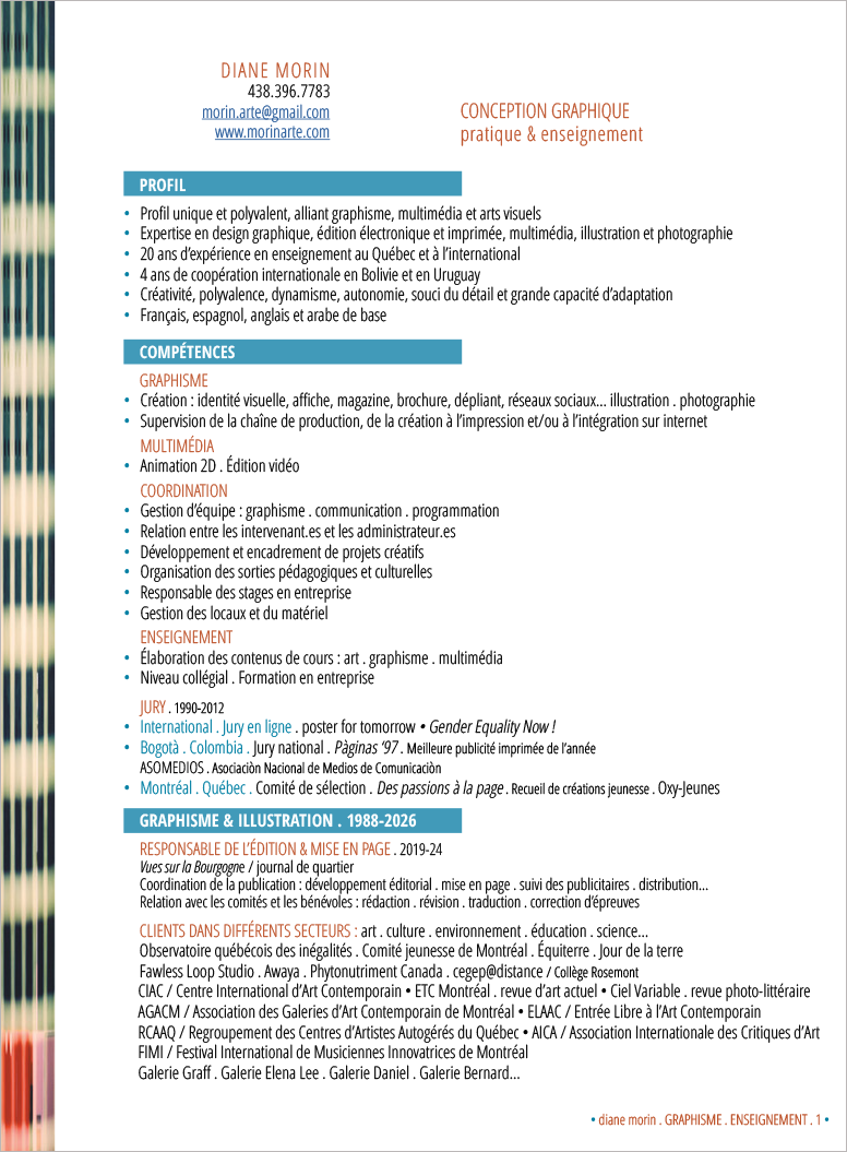 CV . GRAPHISME – diane morin